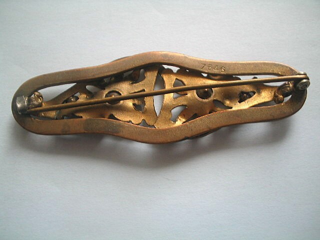 Victorian Brass Collar Brooch Topaz Paste Rhinestones Numbered | Etsy