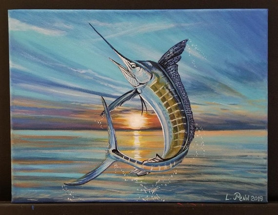 Marlin Jumping Art