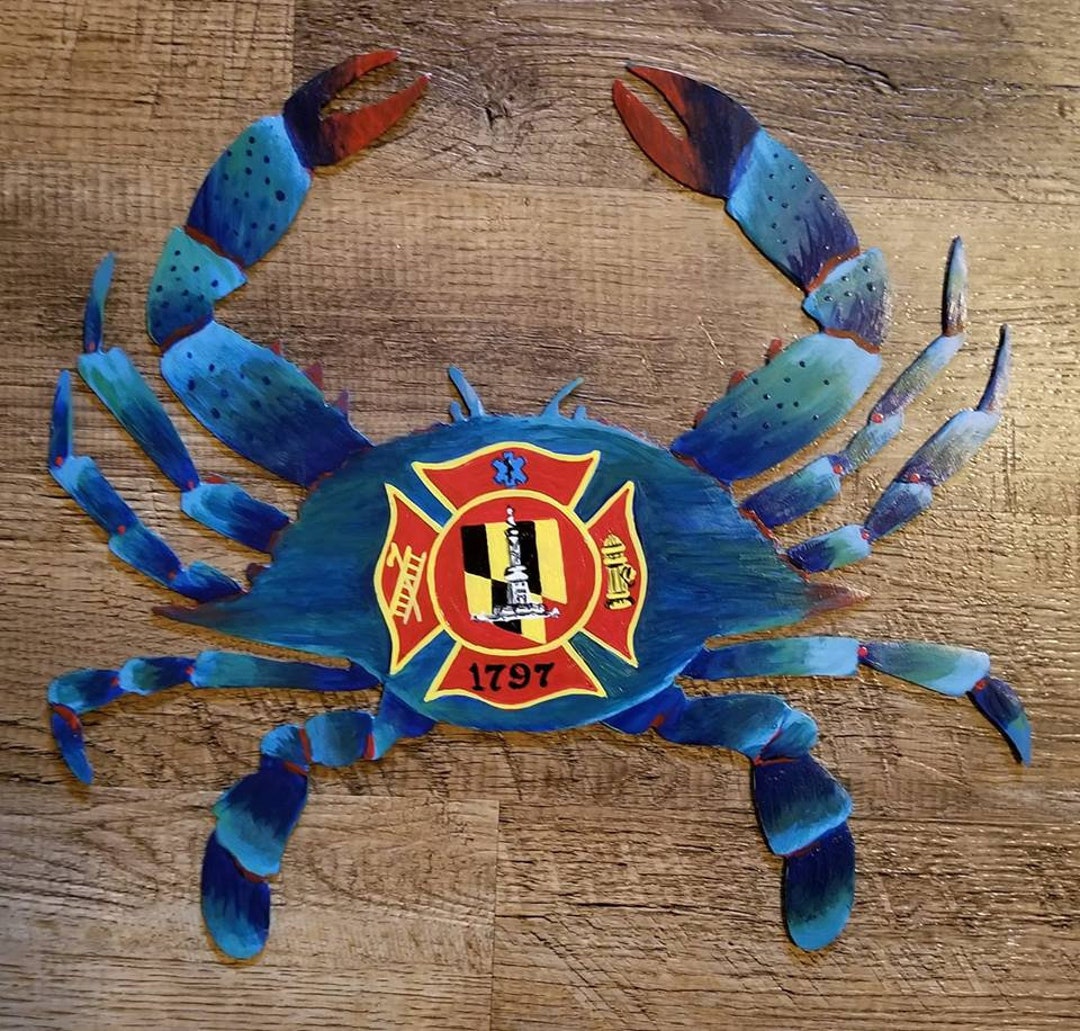 Hand Painted Baltimore City Fire Department Maltese Cross Crab - Etsy