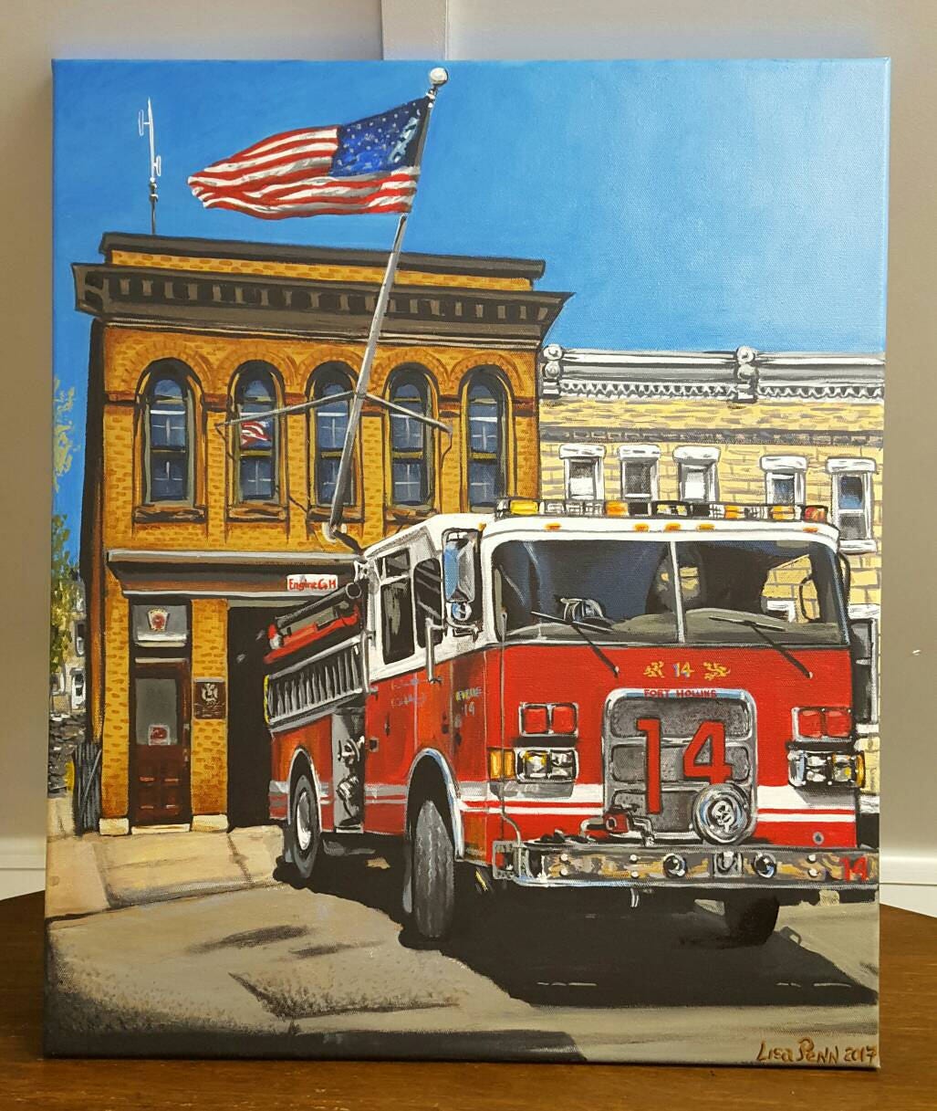 Archival Print of Original Painting "engine 14" Hollins Street ...
