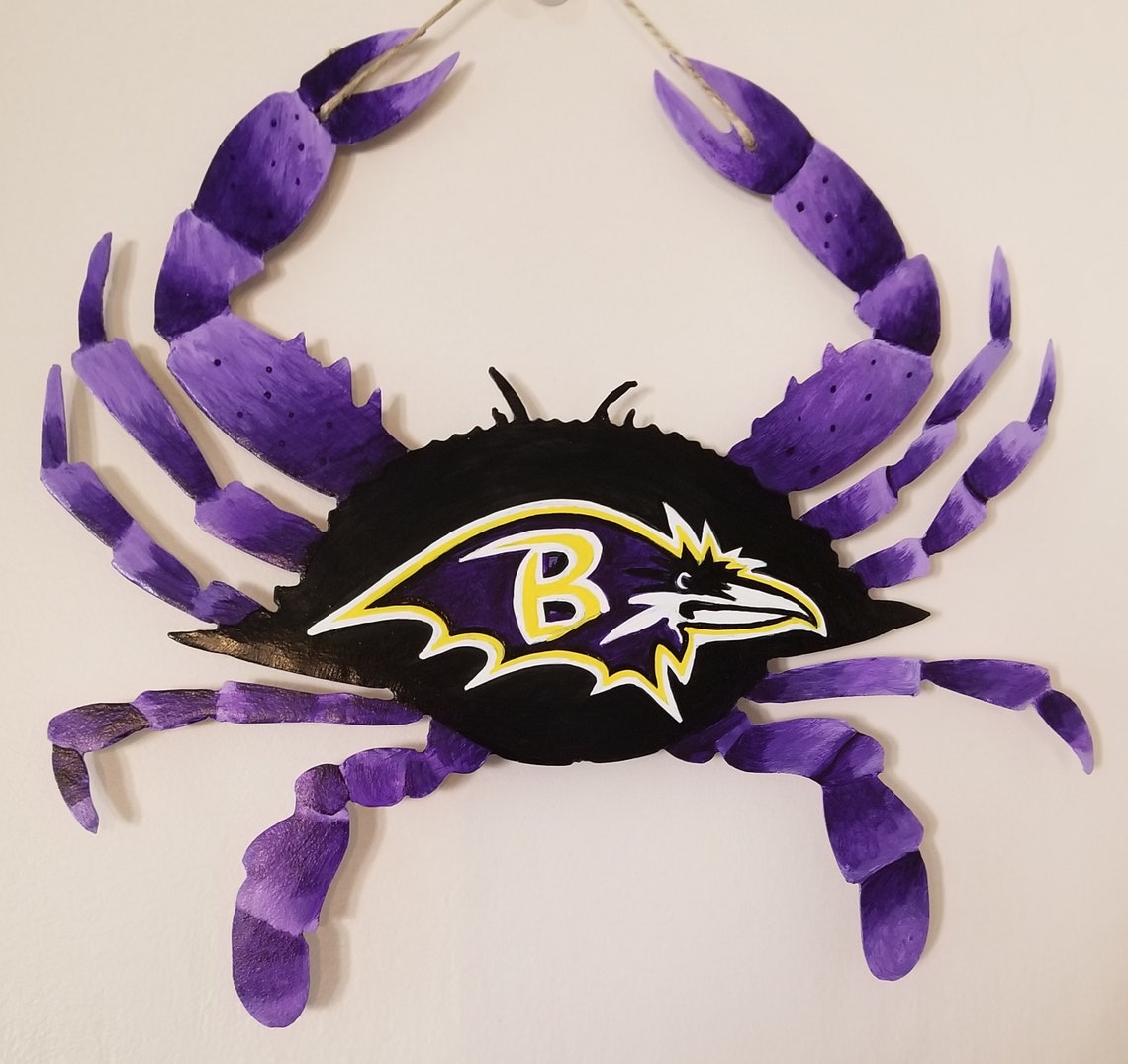 Hand Painted Baltimore Ravens Crab Wall Hanging - Etsy