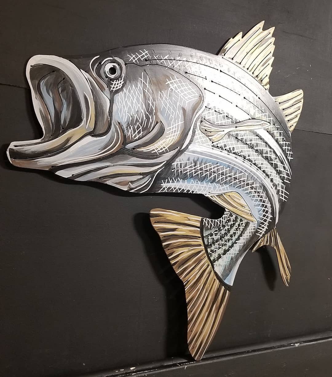 Hand Painted Metal Rockfish Wall Hanging - Etsy