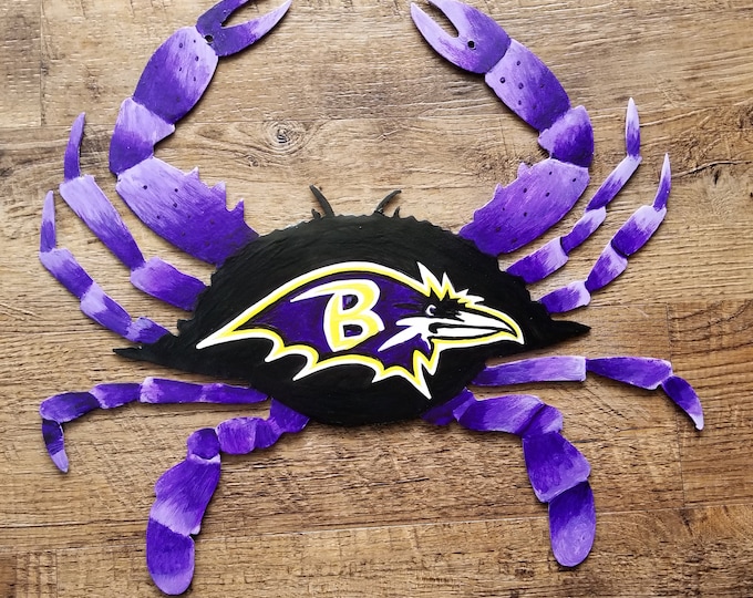 Baltimore Ravens Themed, Hand-painted Crab Shell Ornament - Etsy