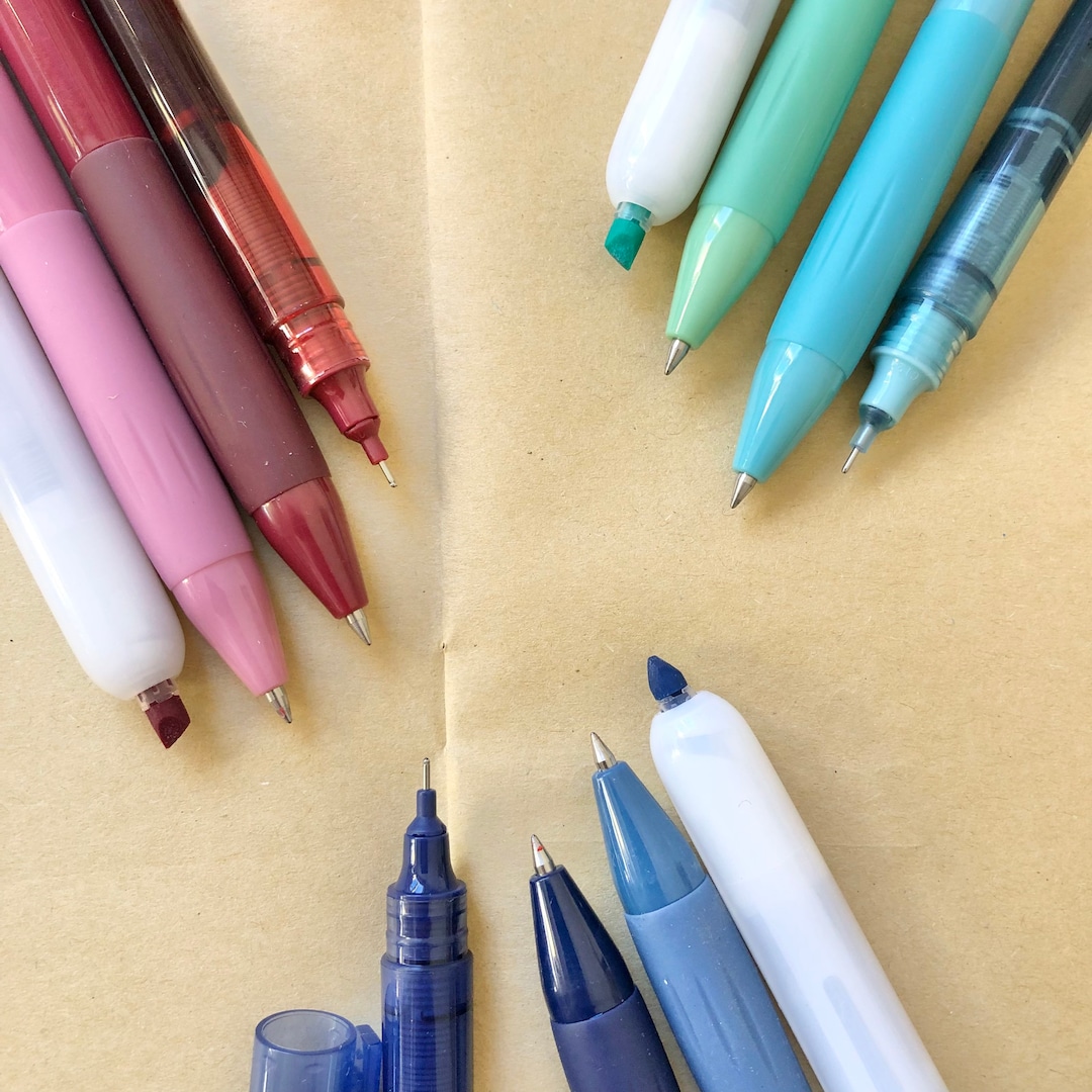 Variety Pack of 4 Journaling Pens Highlighter Gel Pen Handwriting Set ...