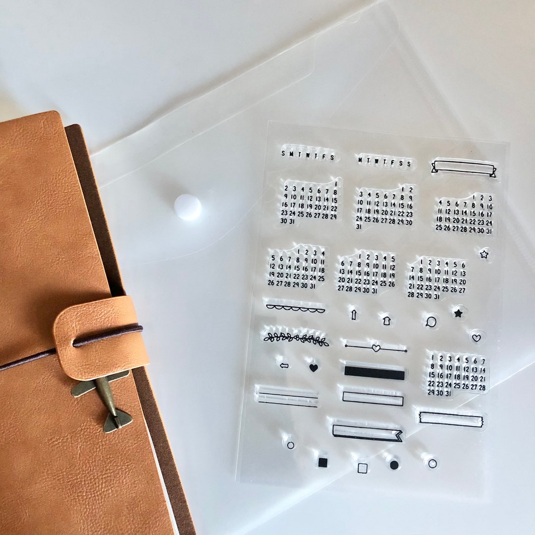 Planner Journal Tracker Calendar Days Months Number Stamps - Etsy