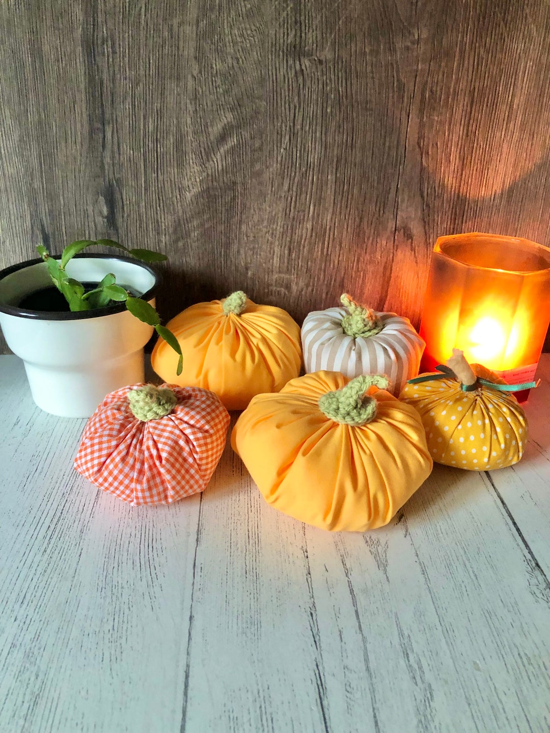 Handmade Fabric Pumpkins Autumn Decorations - Set of 5 - Etsy