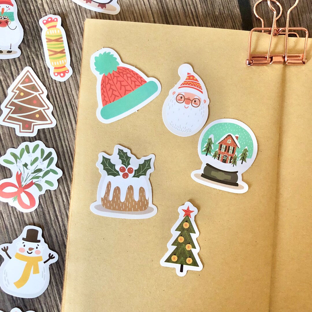 Christmas Winter Journal Stickers Pack Journaling Scrapbook Travellers ...
