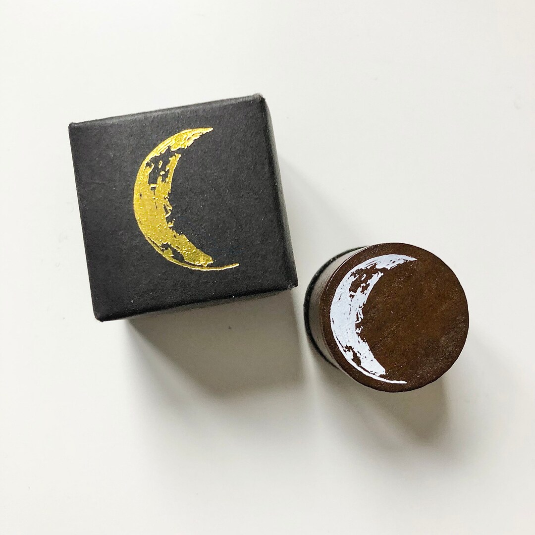 Wooden Mounted Rubber Stamp Crescent Moon - Etsy