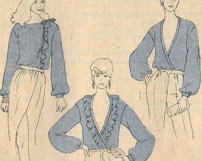 A Long Sleeve, Deep V-neck or Collarless Blouse Pattern for Women ...