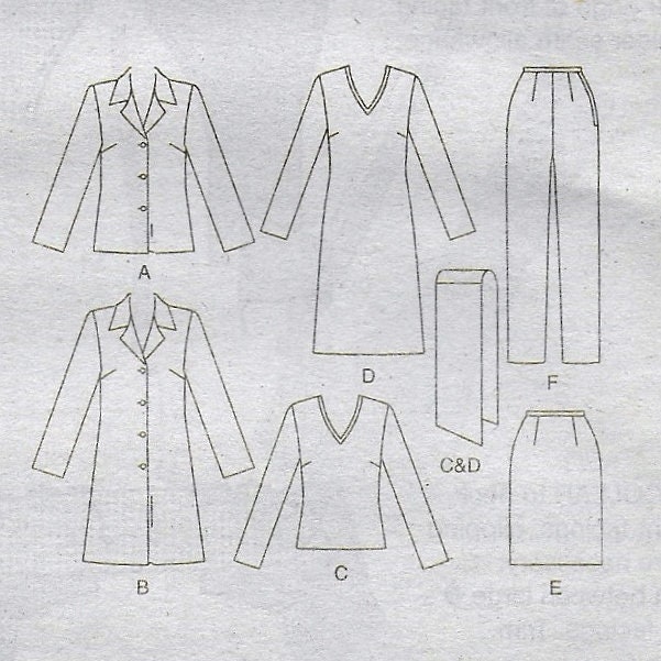 A Coordinates Sewing Pattern for Women: Jacket, Top, Dress, Skirt, Tie ...