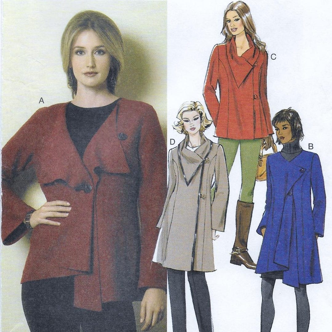 A Princess Seam Jacket and Coat With Closure & Collar Variations ...