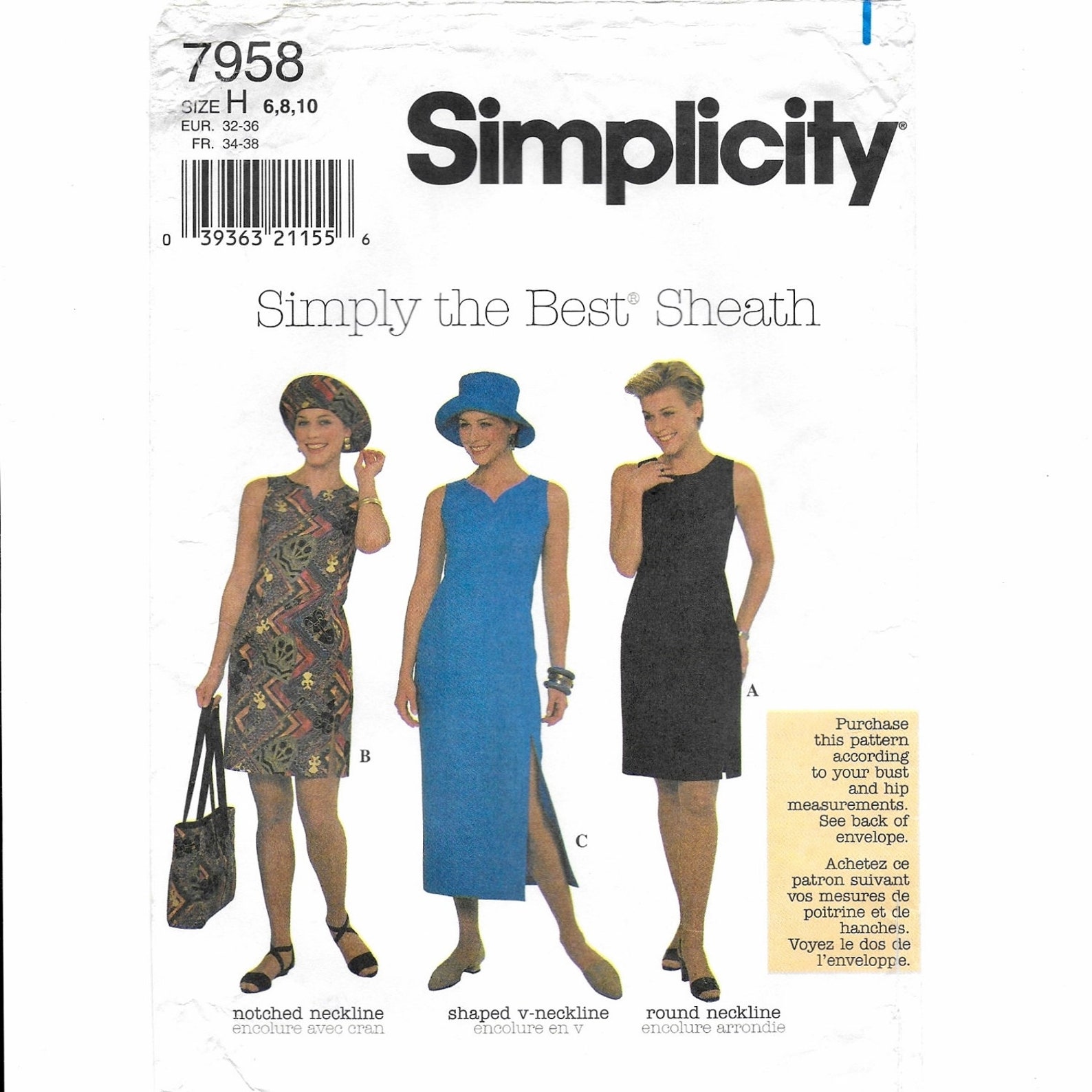 A Sleeveless, Princess Seam Sheath Dress, Hat and Bag Pattern for Women ...