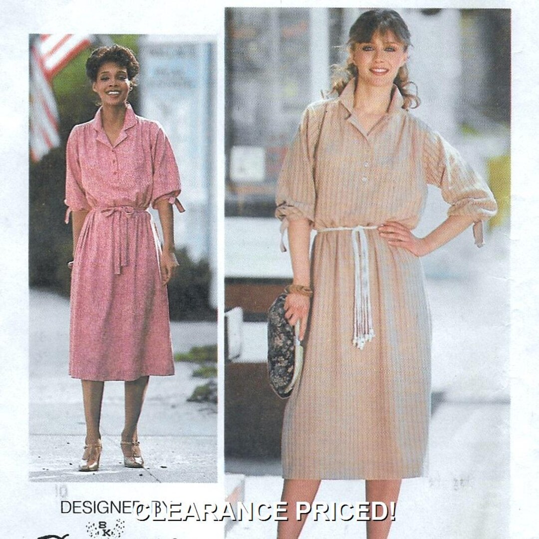 A Stretch Knit Front Close, Below Elbow Pullover Dress Sewing Pattern ...