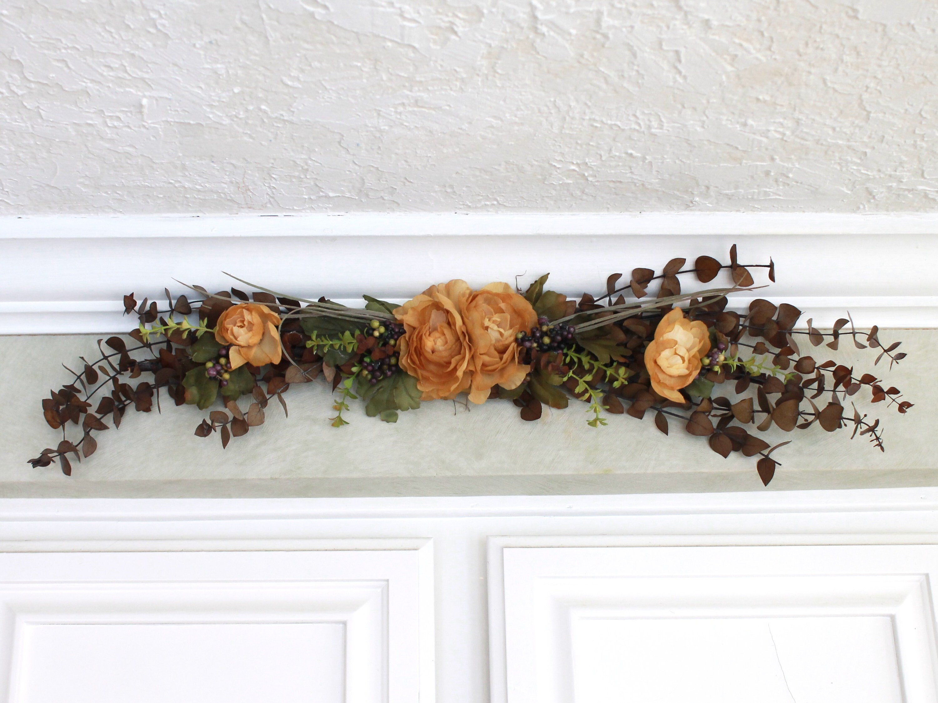 Silk Floral Festoon - Golden Mustard | Brown Eucalyptus (F22-27) - Etsy