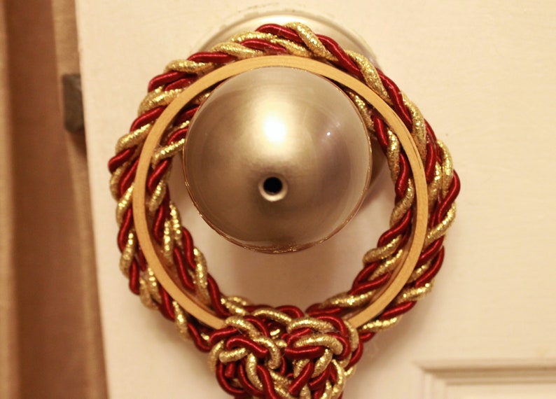 Holiday Doorbell - Burgundy & Gold Rope (D19-4) - Etsy