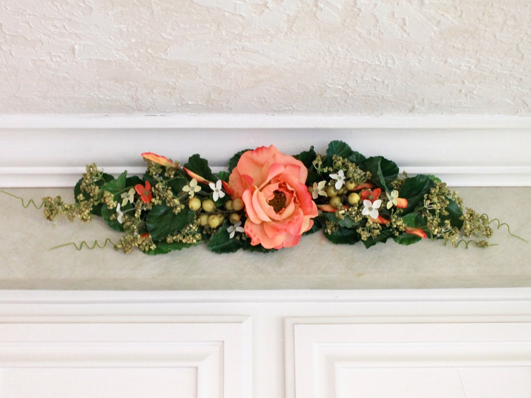 Small Silk Floral Festoon Orange Sherbet White Green F21-12 - Etsy