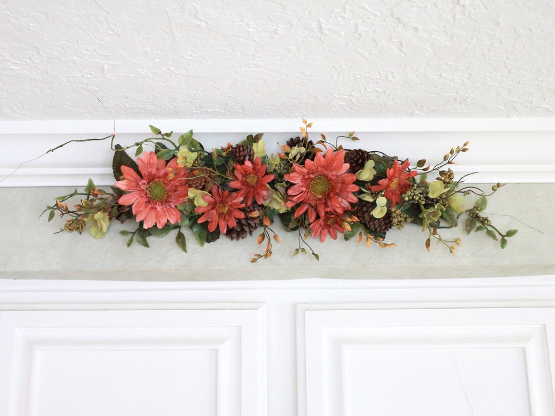 Silk Floral Fall Festoon - Orange | Pinecones (F24-20) - Etsy