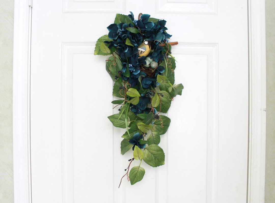 Silk Floral Swag - Blue | Nest | Bird (S24-10) - Etsy