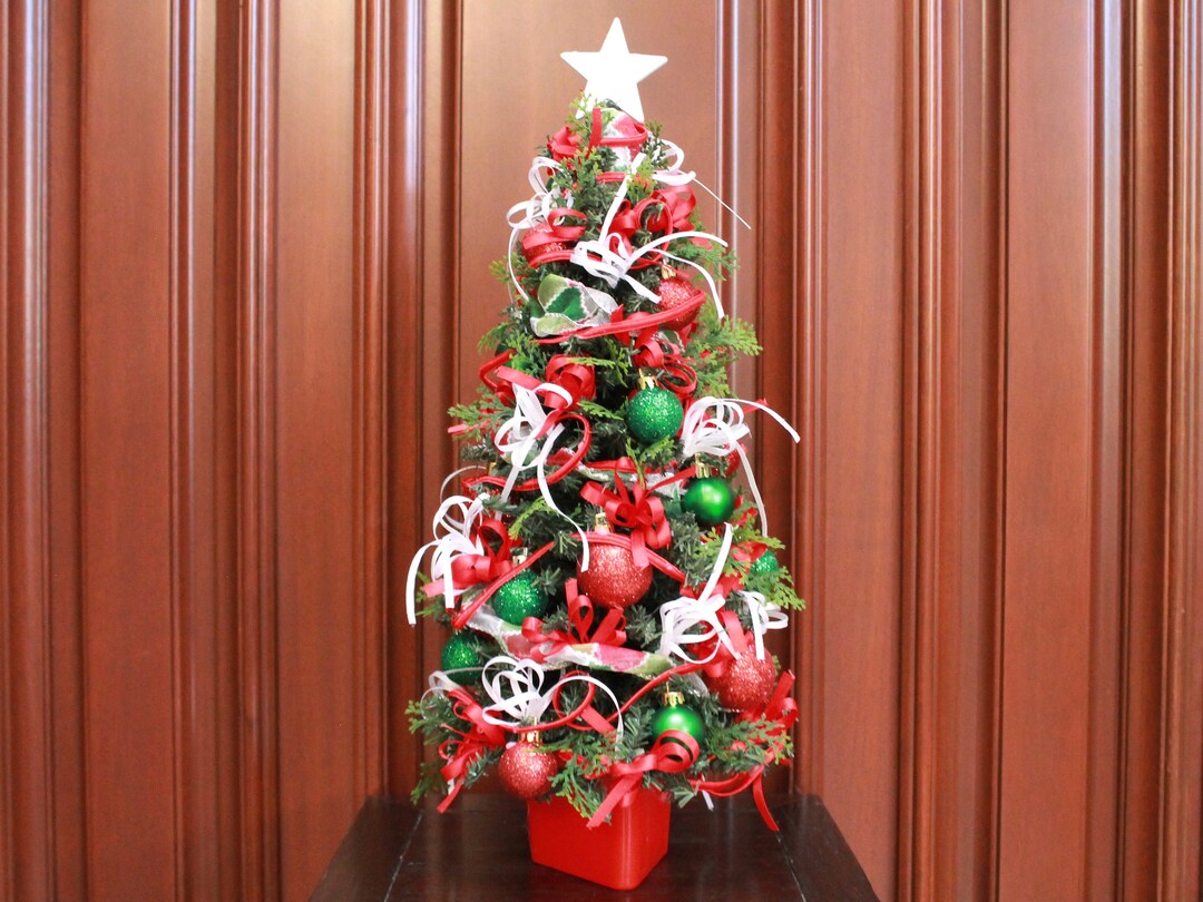 Artificial Tabletop Christmas Tree Red/green/white XT19-30 - Etsy