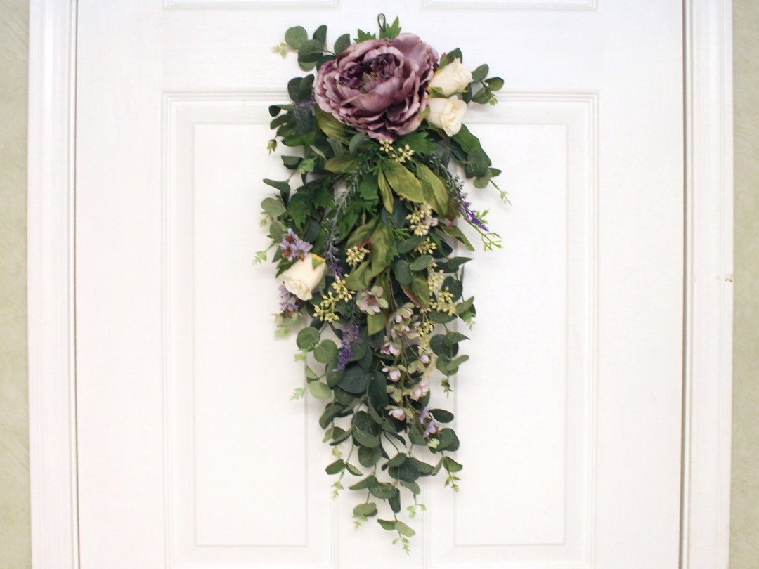 Silk Floral Swag - Dusty Purple | Cream (S22-7) - Etsy