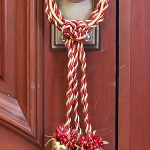Holiday Doorbell - Burgundy & Gold Rope (D19-4) - Etsy