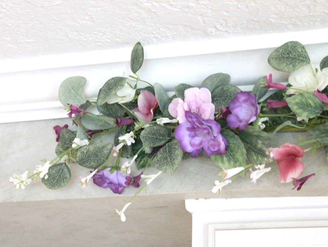 Large Silk Floral Festoon | Tablescape - Pink | Purple (F24-16) - Etsy