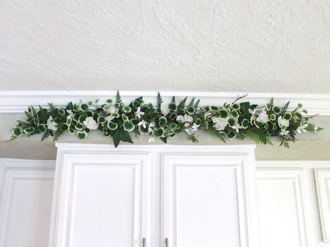 Large Silk Floral Festoon - White | Green (F24-17) - Etsy