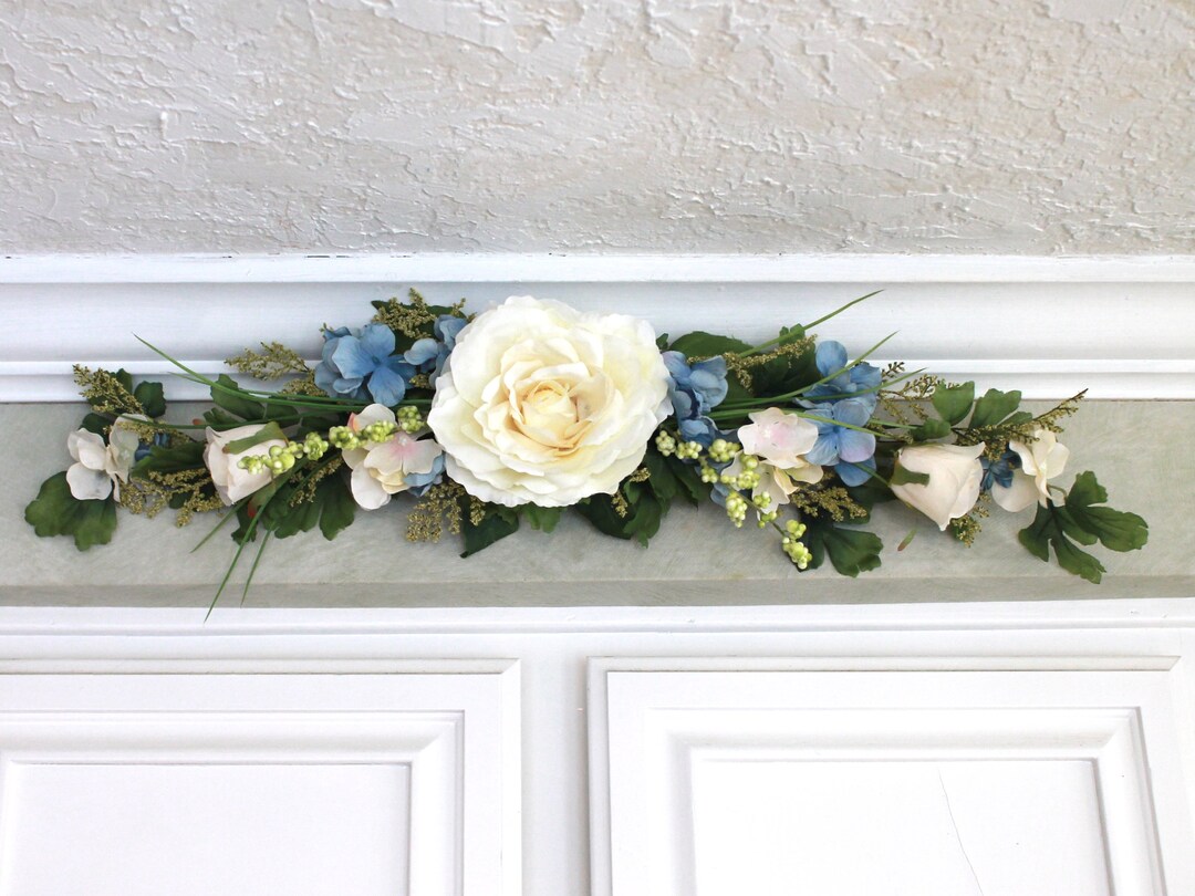 Silk Floral Festoon - Ivory Rose | Blue (F22-35) - Etsy
