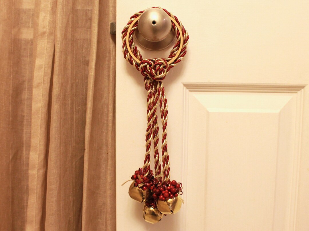Holiday Doorbell - Burgundy & Gold Rope (D19-4) - Etsy