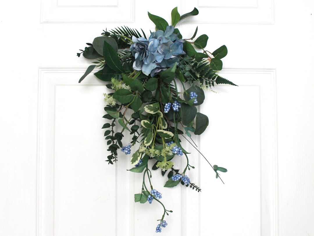 Silk Floral Swag - Blue | Berries (S24-1) - Etsy