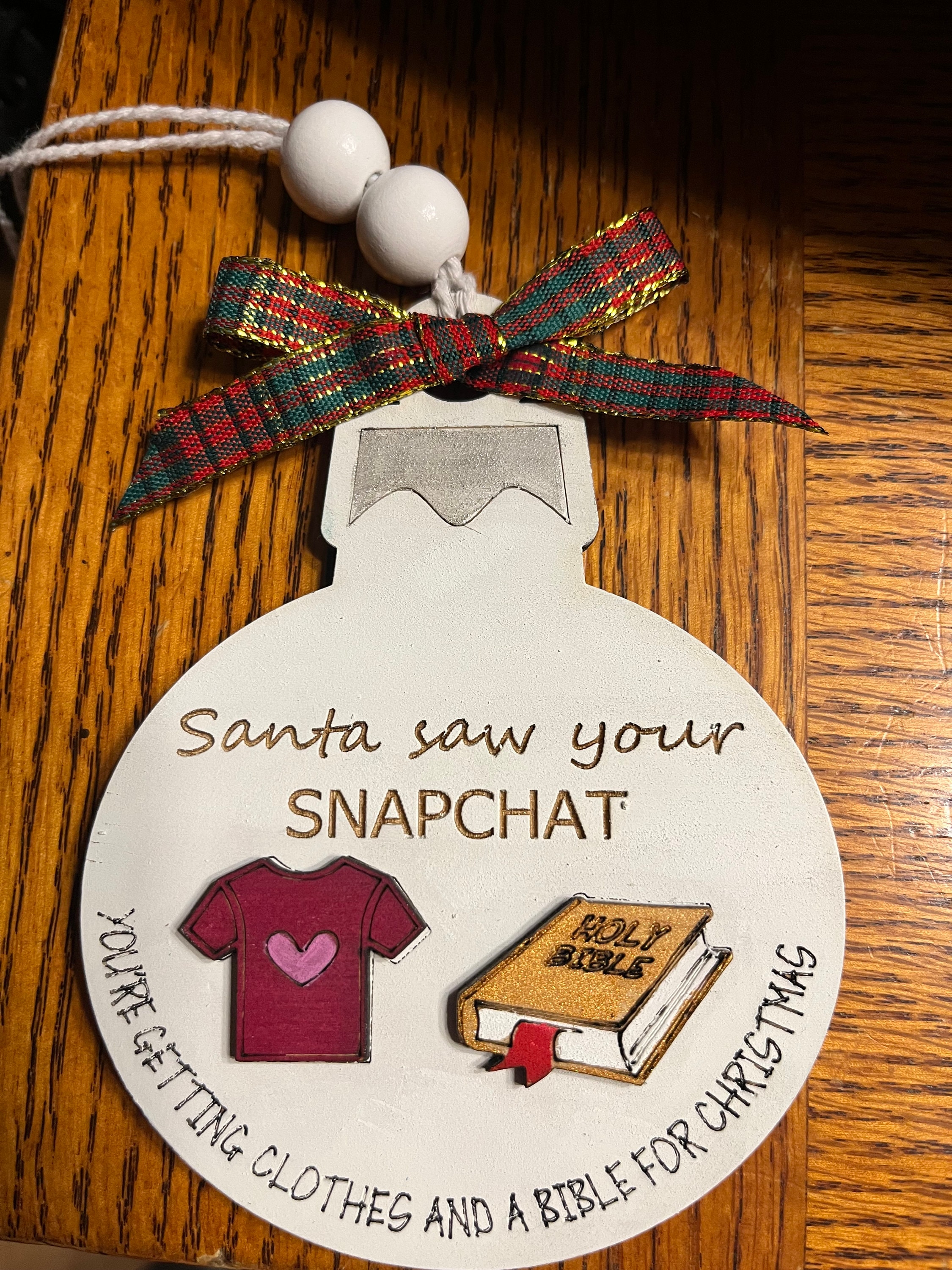 Santa Saw Your Snapchat Ornament SVG | Laser Cut File | Glowforge - Etsy