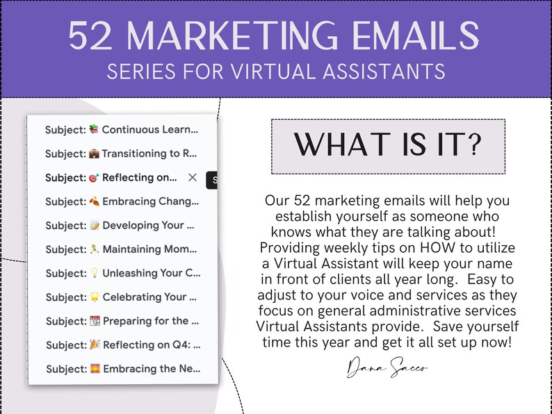 52 Virtual Assistant Email Marketing Templates - Engaging ...