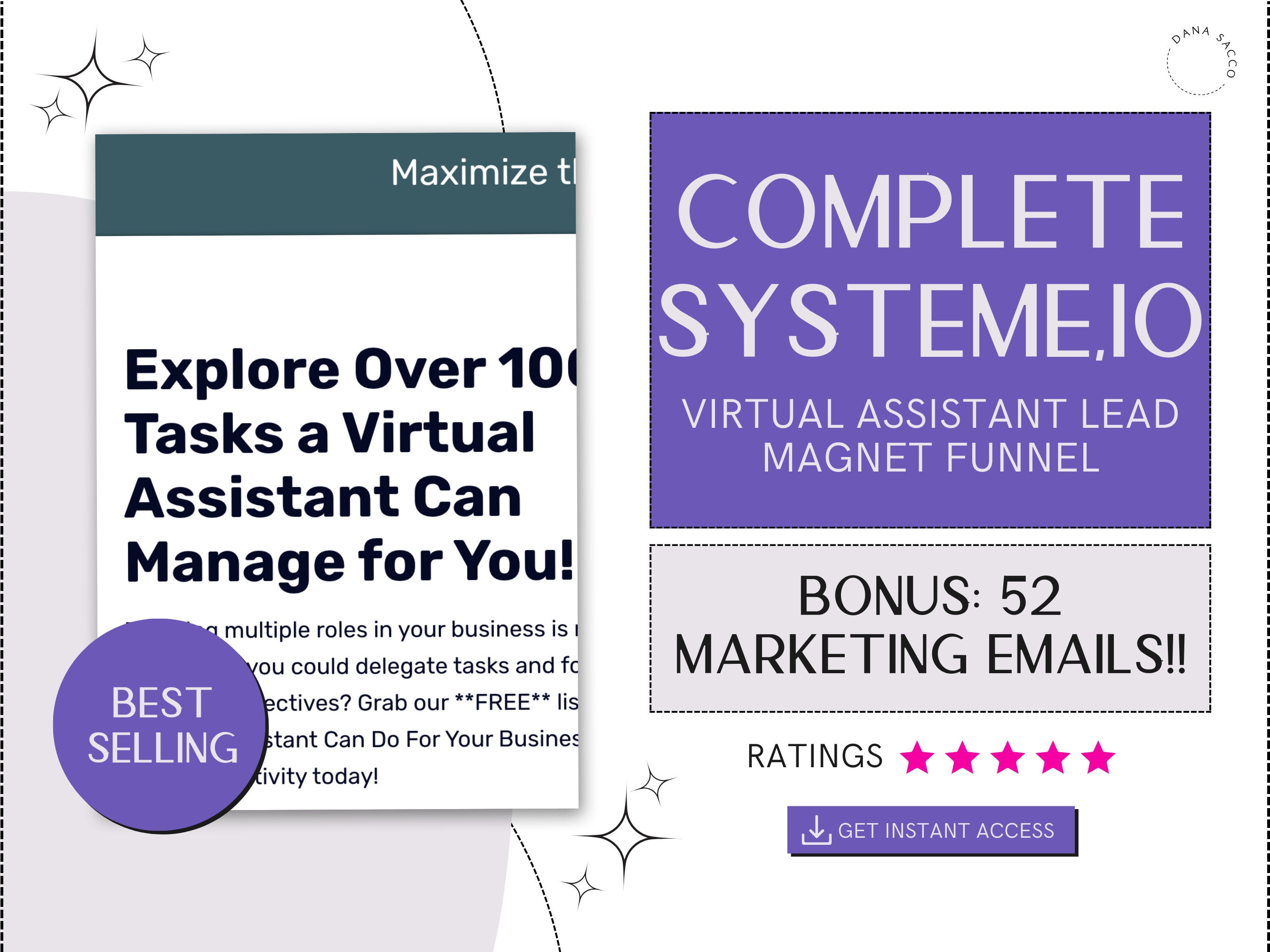 Systeme.io Virtual Assistant Funnel Kit With Lead Magnet, 52 Marketing ...