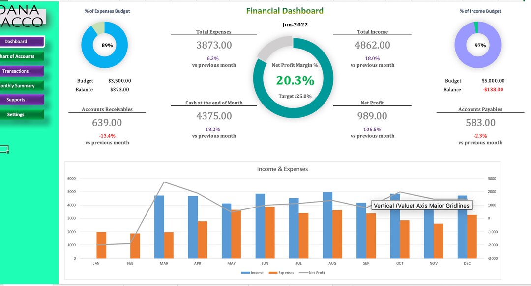 Small Business Bookkeeping Spreadsheet Accounting EXCEL WINDOWS VERSION ...