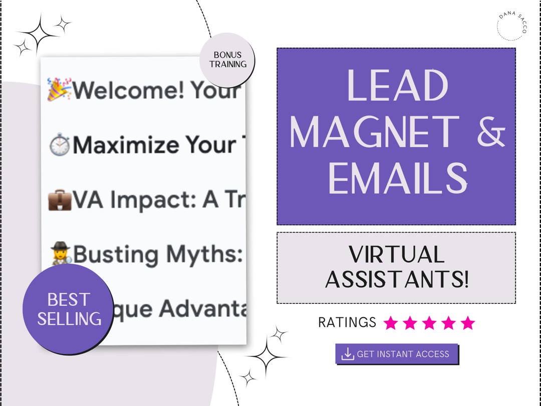 Lead Magnet Email Sequence & 100+ VA Skills Canva Template - Engaging ...