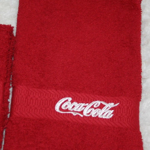 Hand Towel & Washcloth Set coca Cola Inspired - Etsy