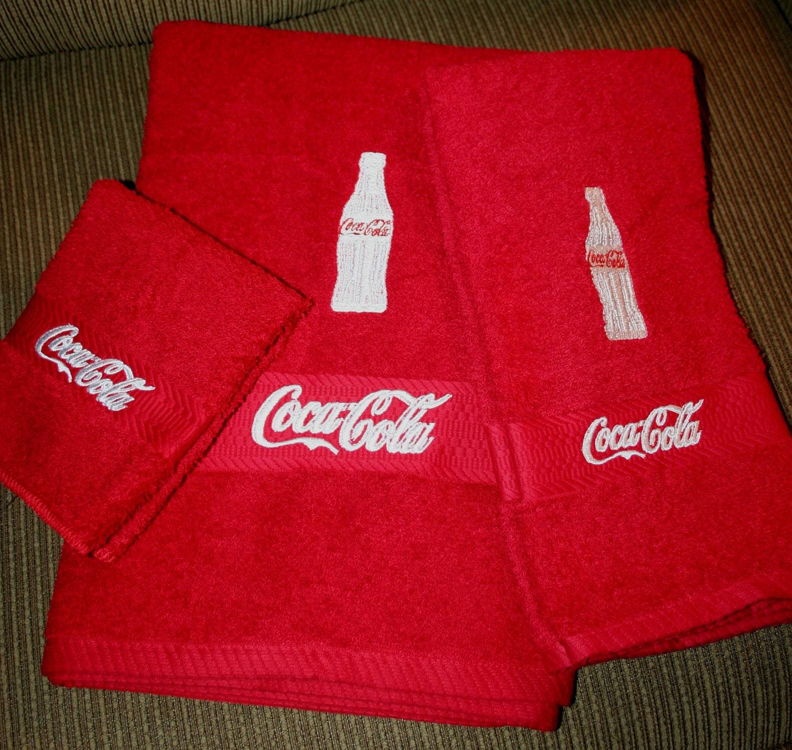 Coca Cola Inspired Bottle3pc Red Bath Set-1 Bathtowel1 - Etsy