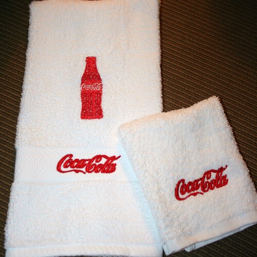 Hand Towel & Washcloth Set coca Cola Inspired - Etsy