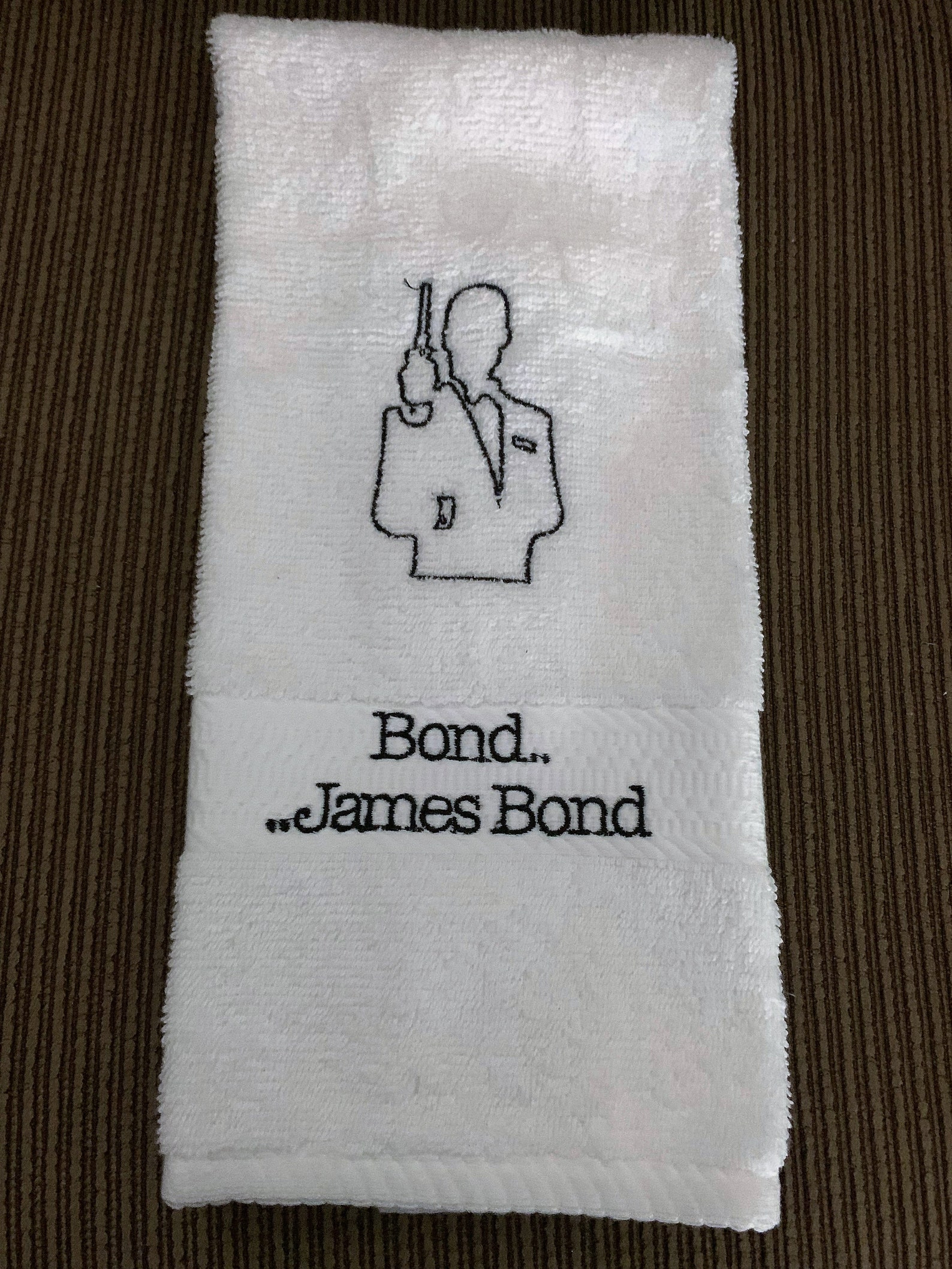 James "bond" Inspired Bond Bust & Bond.. James Bond White Hand Towel W ...