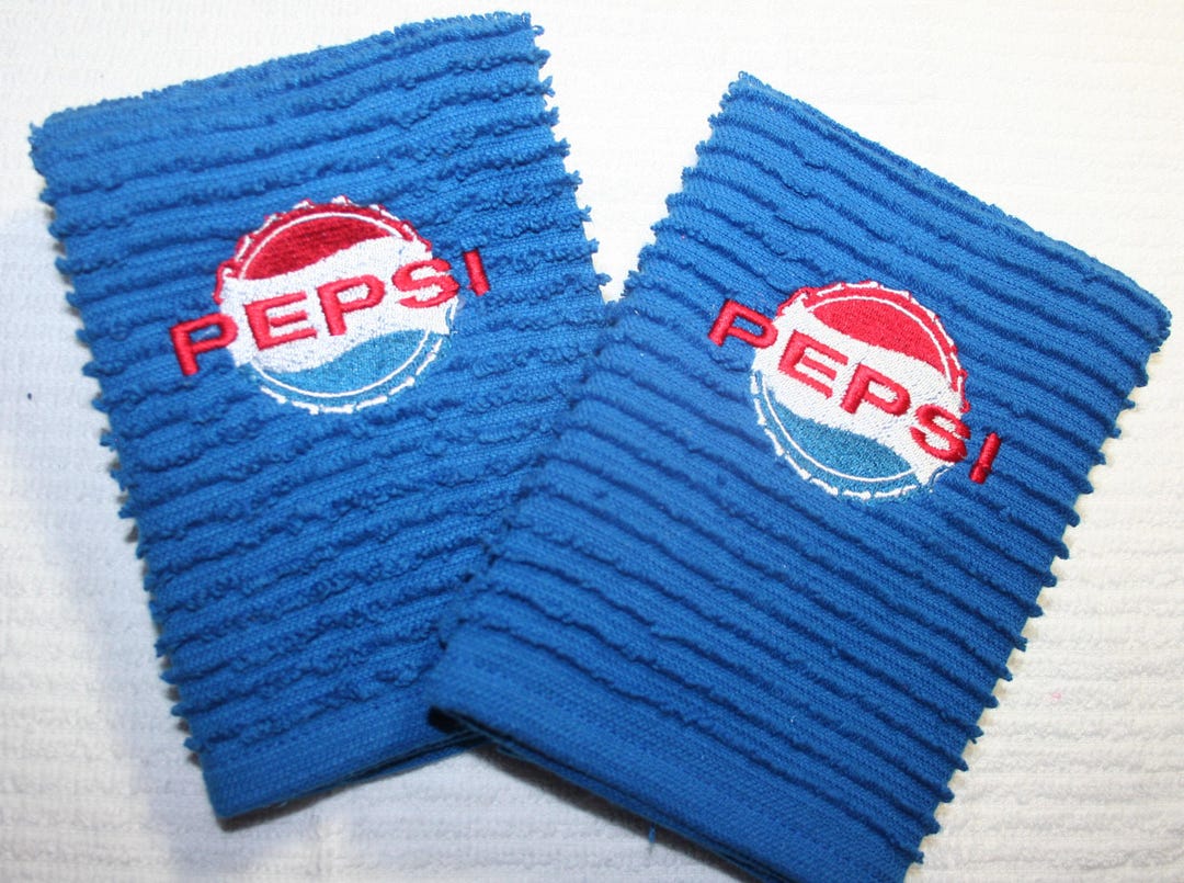2 Pepsi Cap Inspired Logo Design Blue Wash/dish Cloths W/red, White,and ...