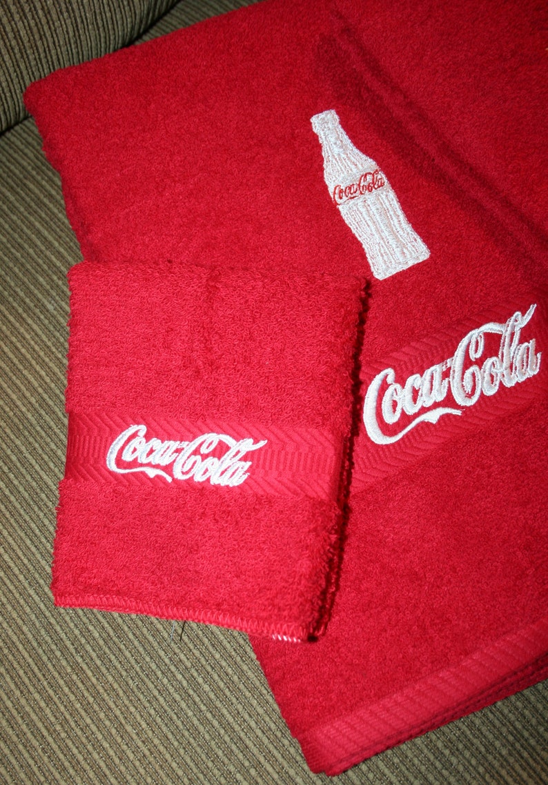 Coca Cola Inspired Bottle3pc Red Bath Set-1 Bathtowel1 - Etsy