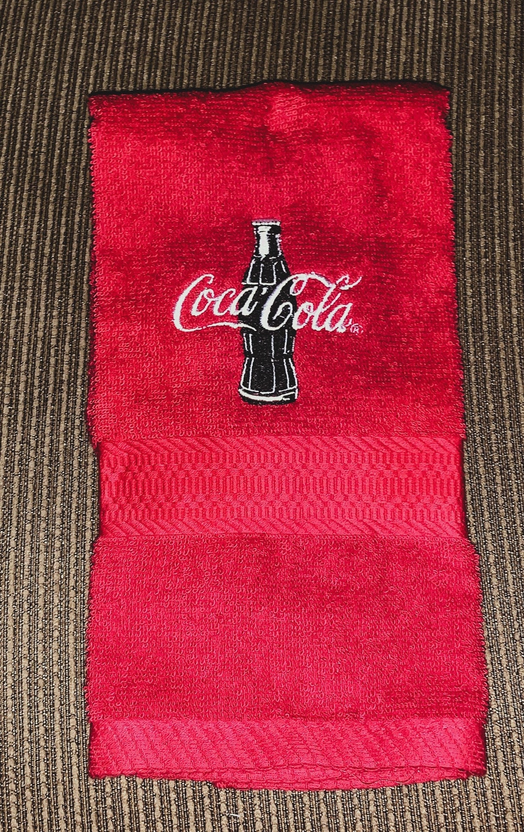 Hand Towel Coca Cola Inspired Bottle W/logo Design 1 Red Hand Towel W ...