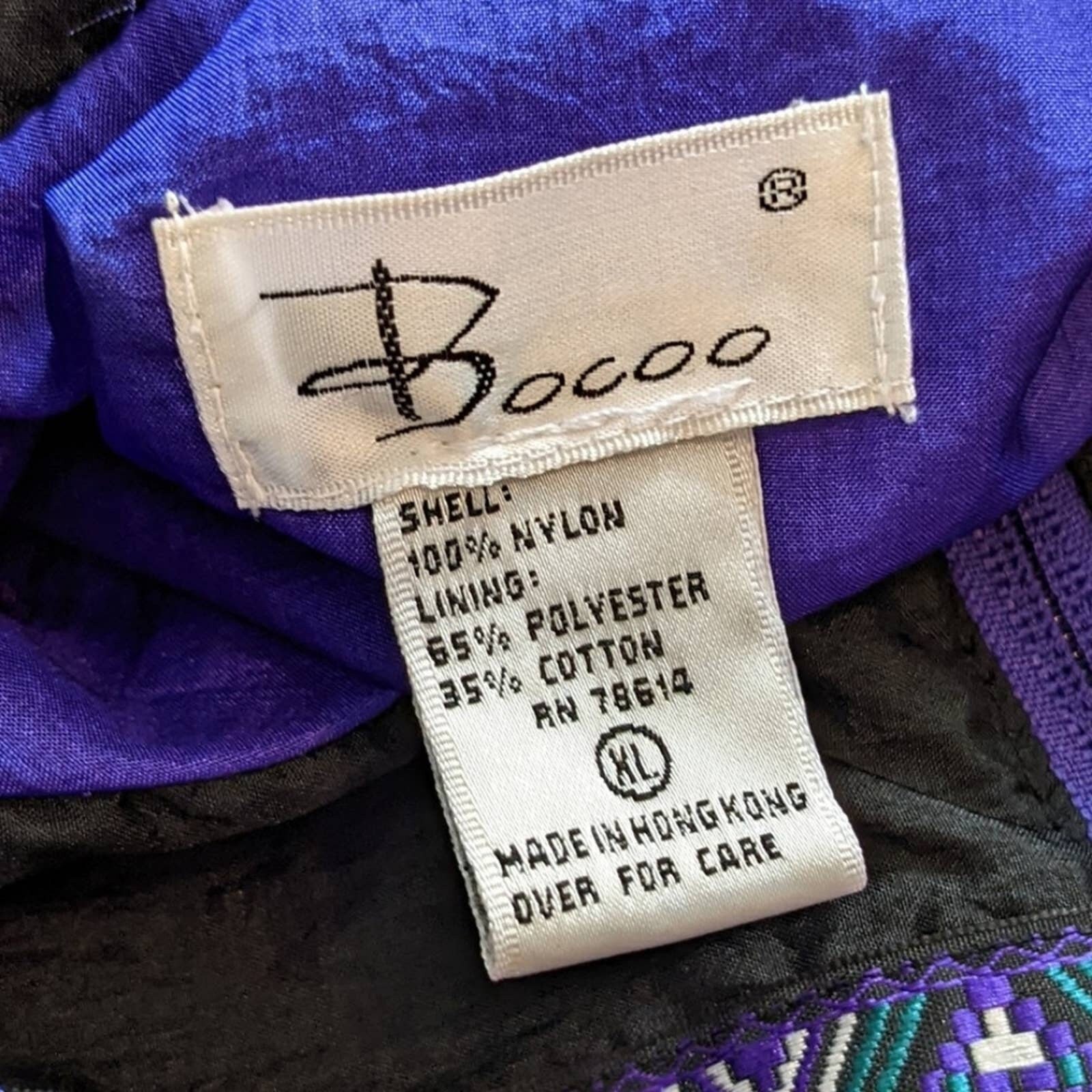 Bocoo Windbreaker Vintage 80s Purple and Black Sz XL - Etsy