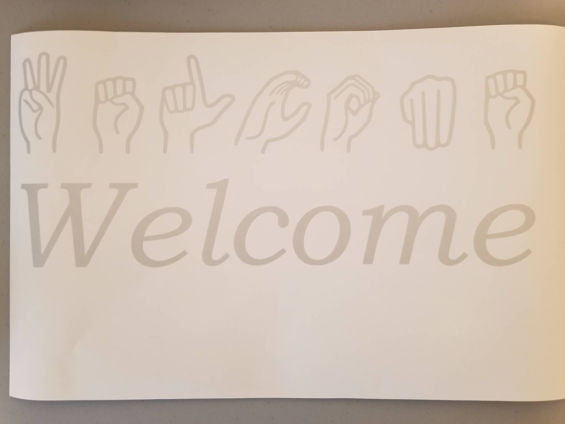 ASL Welcome Door Sign Decal Frosted Glass Vinyl 11×17 Sign Language - Etsy