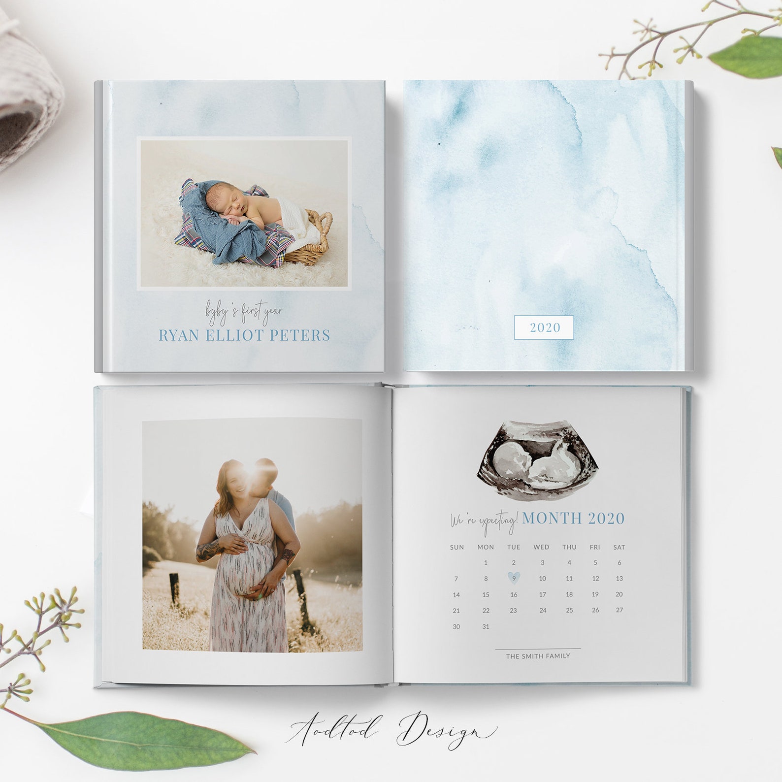 Newborn Boy Photo Album Template Baby's First Year Photo | Etsy