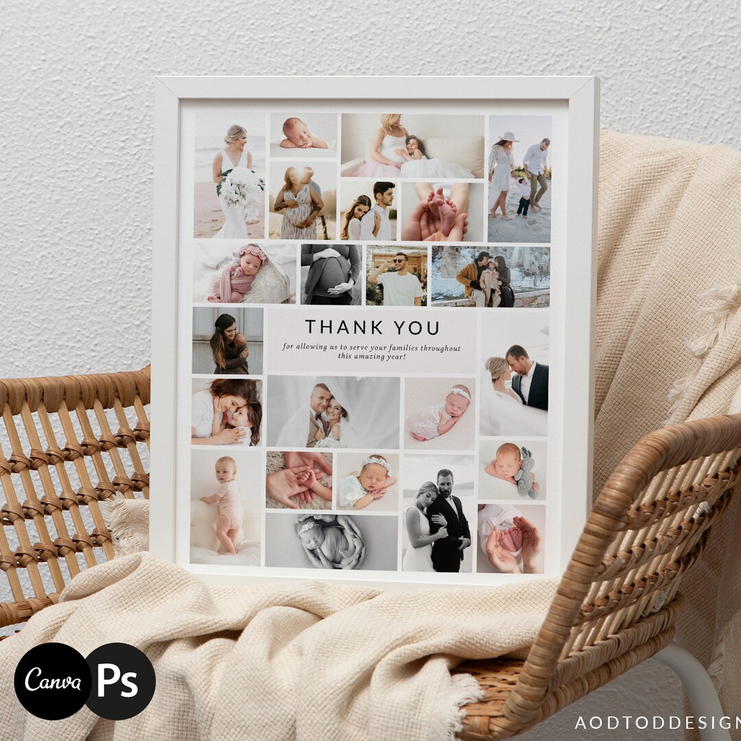Thank You Photo Collage Template, Memorial, Valentine’s, Anniversary ...