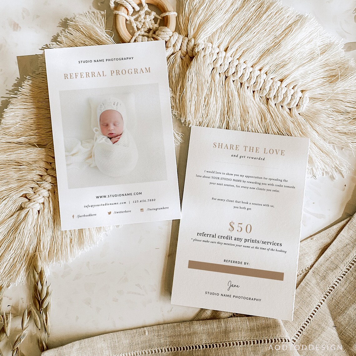 Photography Referral Card Template Referral Card Template | Etsy