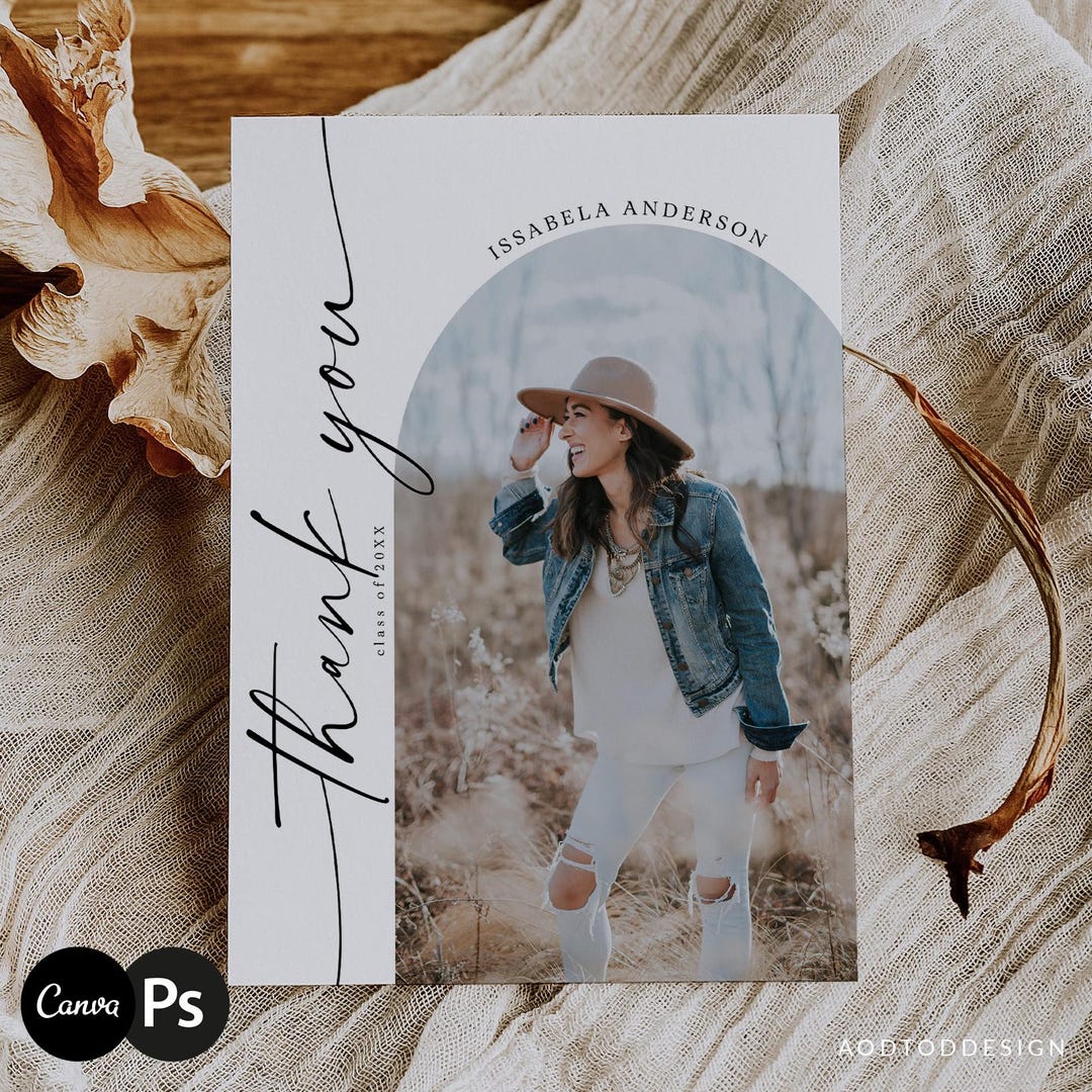 Graduation Thank You Card Template, Senior Card, Senior Graduation ...