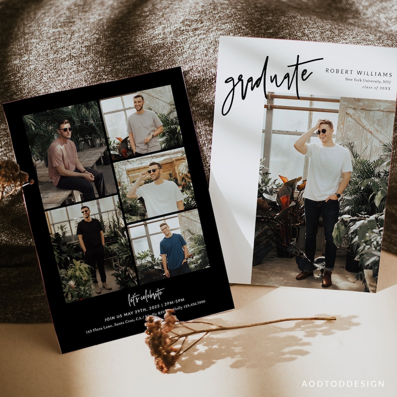 Modern Graduation Announcement, Grad Invite Card, Senior Graduation ...