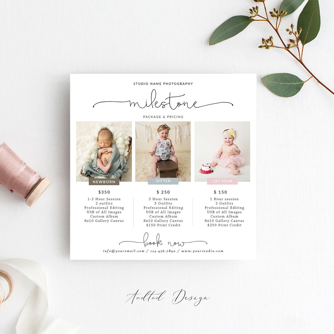 Baby Milestone Sessions Template Price Guide List for | Etsy